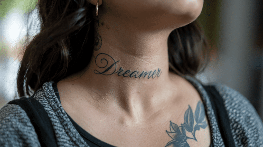 Speak Your Mind With 22 Stylish Cursive Neck Tattoo Ideas - Love Bright