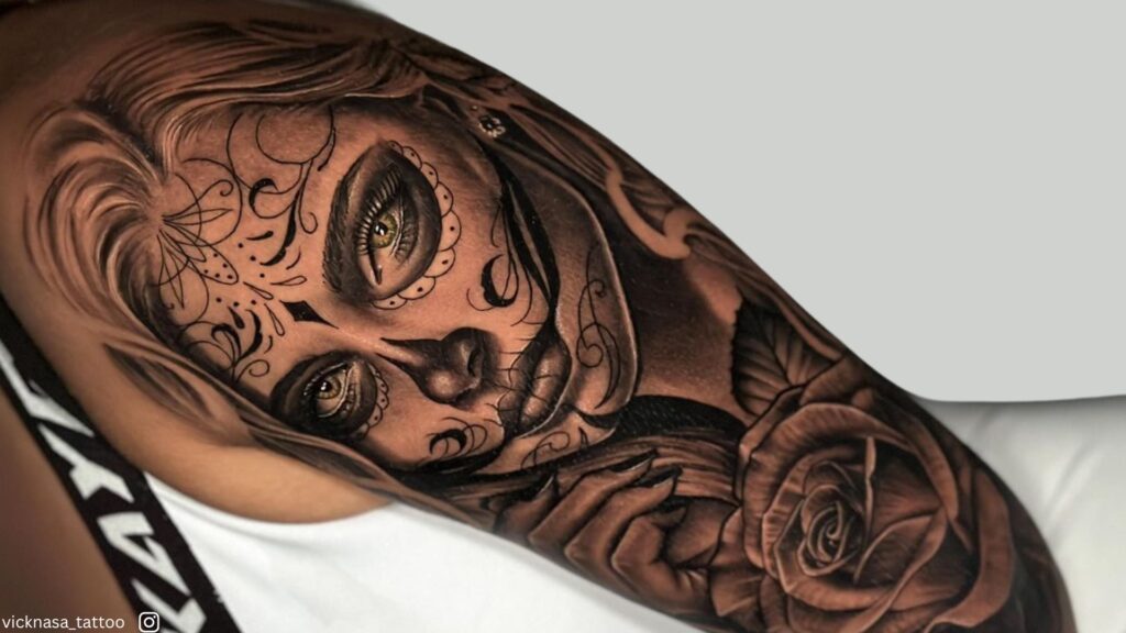 11 Stunning Catrina Tattoos That Embrace The Afterlife - Love Bright